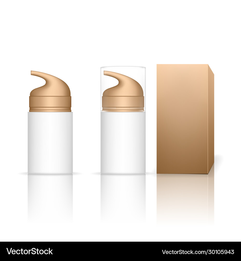Cosmetic plastic bottle with dispenser pump skin Vector Image