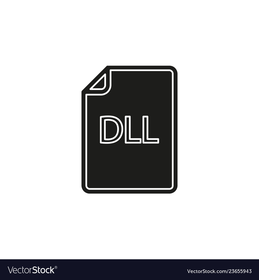 Download dll document icon - file format symbol Vector Image
