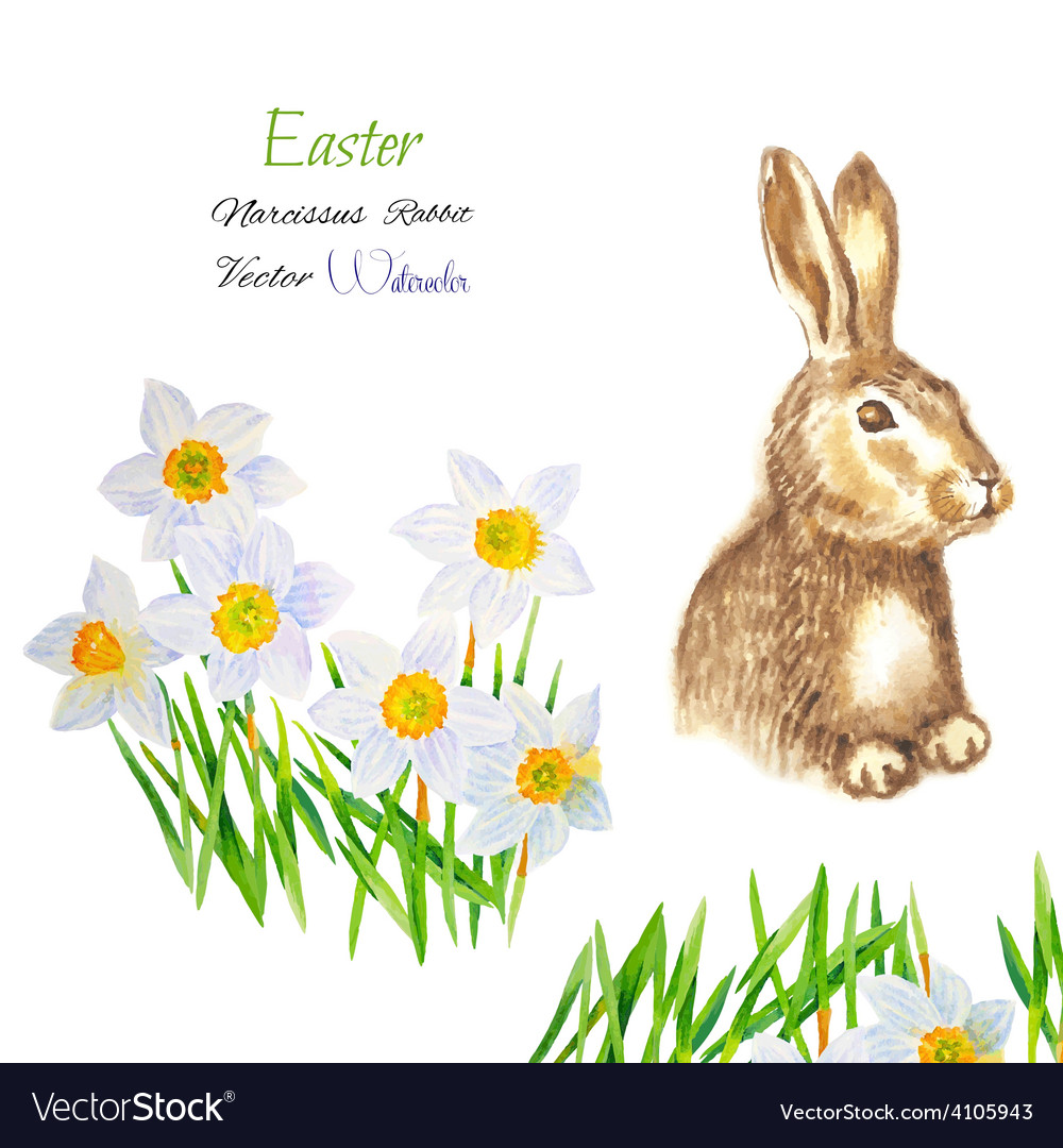 Easter background with rabbit Royalty Free Vector Image