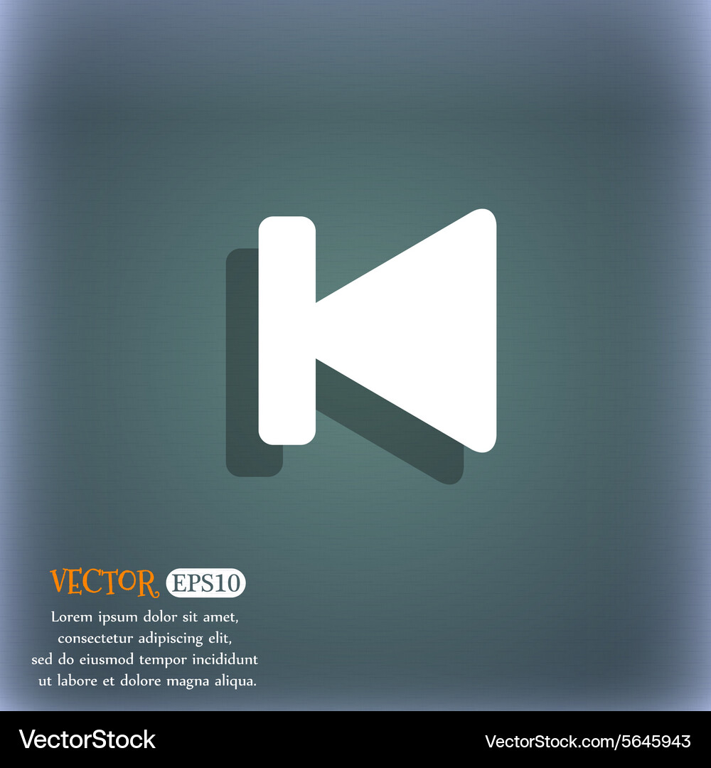 Fast backward icon symbol on the blue-green Vector Image