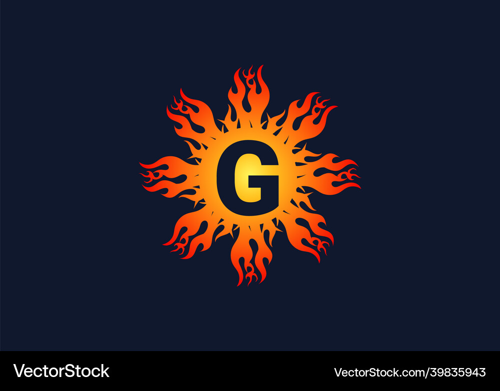 Fire g letter logo and icon design template Vector Image