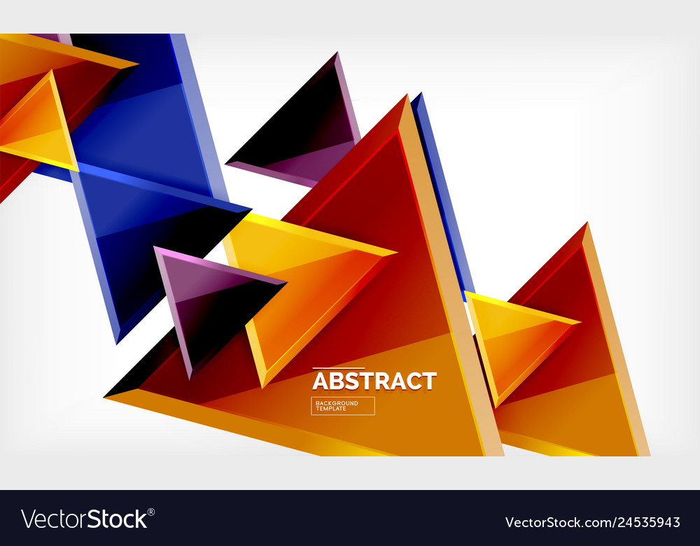 Flying triangles composition geometric background Vector Image