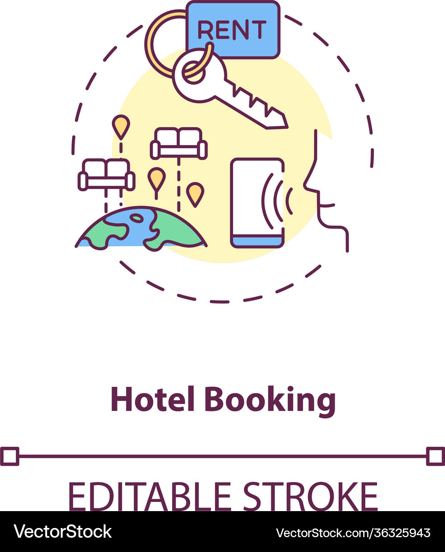 Hotel booking concept icon Royalty Free Vector Image