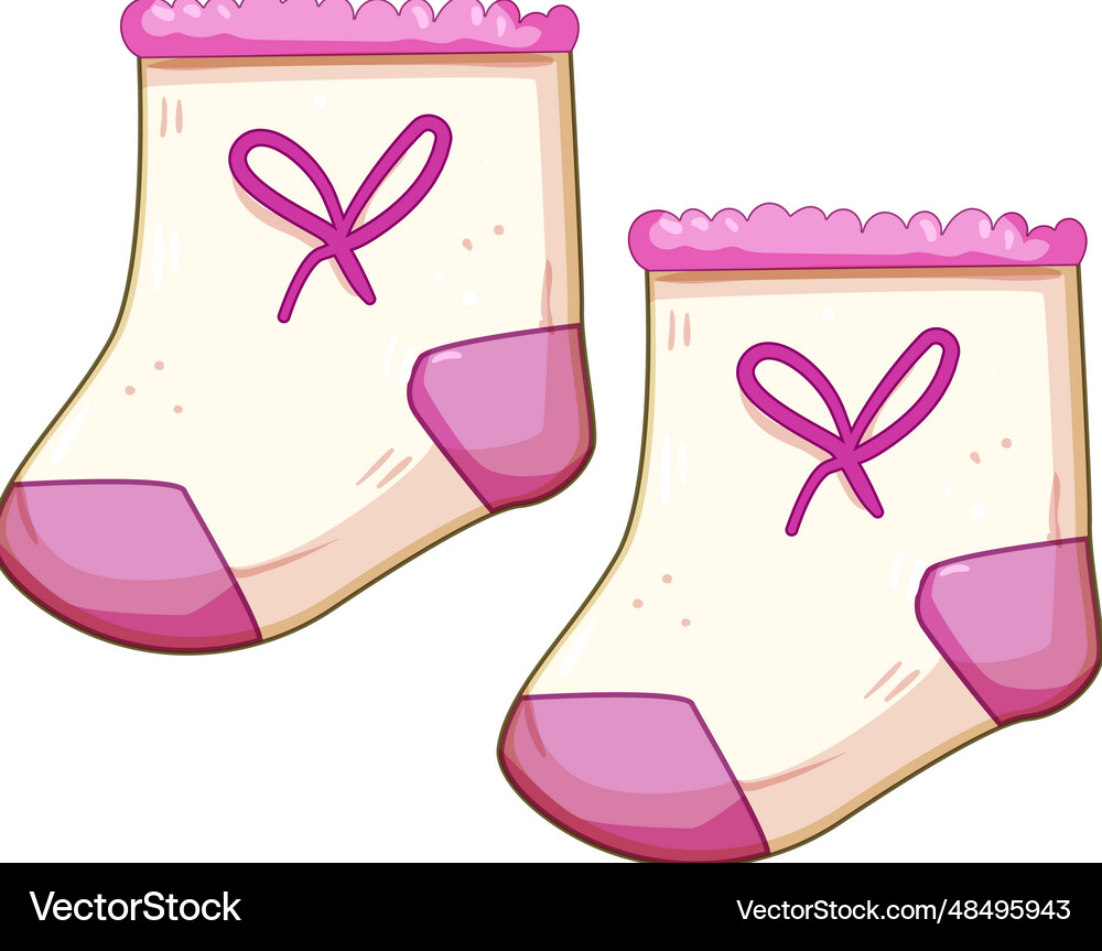 Infant toddler socks cartoon Royalty Free Vector Image