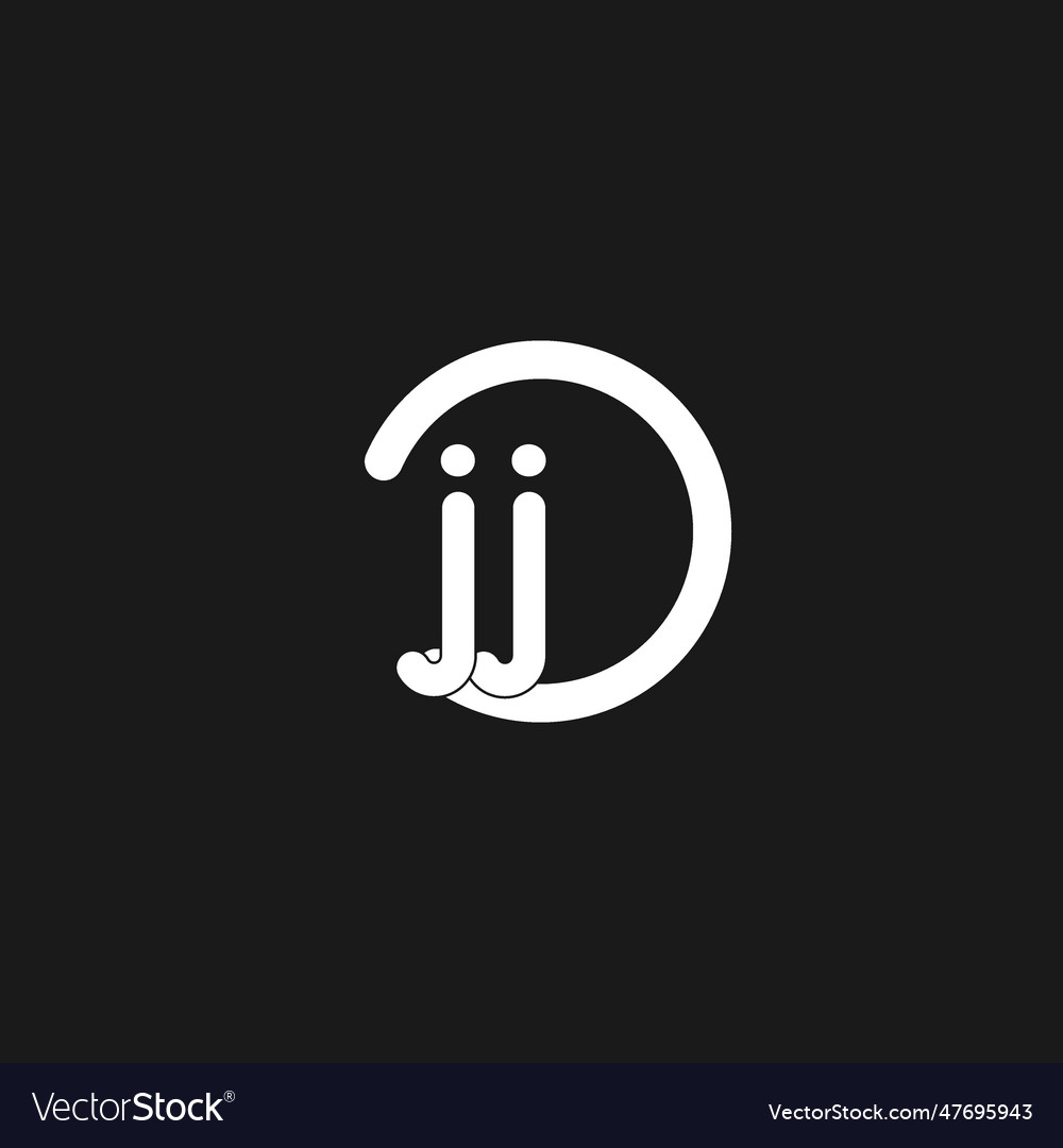 Initials jj logo monogram with simple circles Vector Image