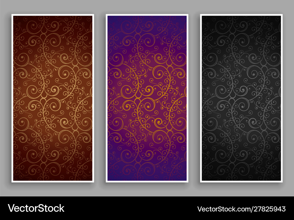 Luxury royal vintage banners set Royalty Free Vector Image