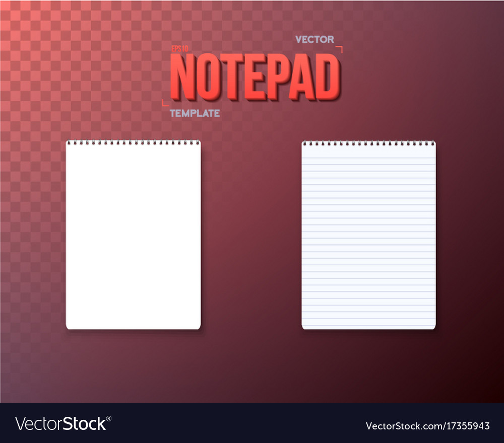 Notepad set realistic empty mockup Royalty Free Vector Image