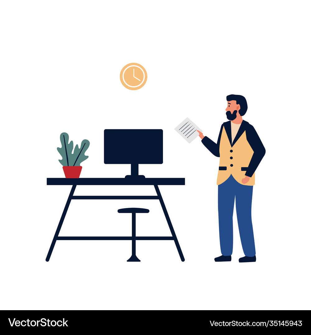 Office worker or manager in isolated male Vector Image