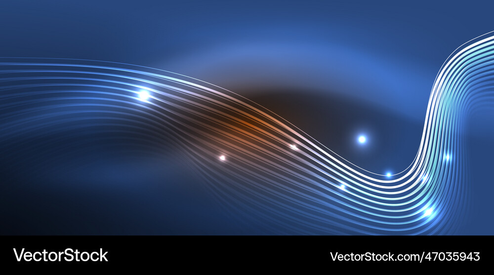 Shiny glowing neon wave neon light or laser show Vector Image