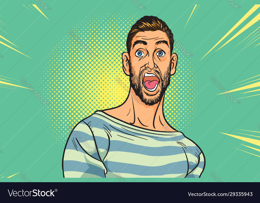 Shocked hipster bearded american businessman Vector Image Shocked hipster bearded american businessman Vector Image