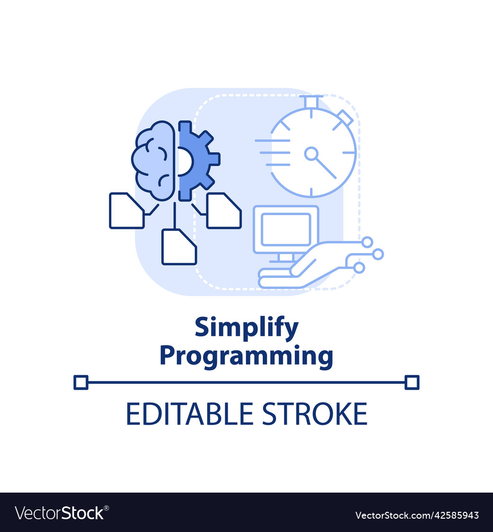 Simplify programming light blue concept icon Vector Image