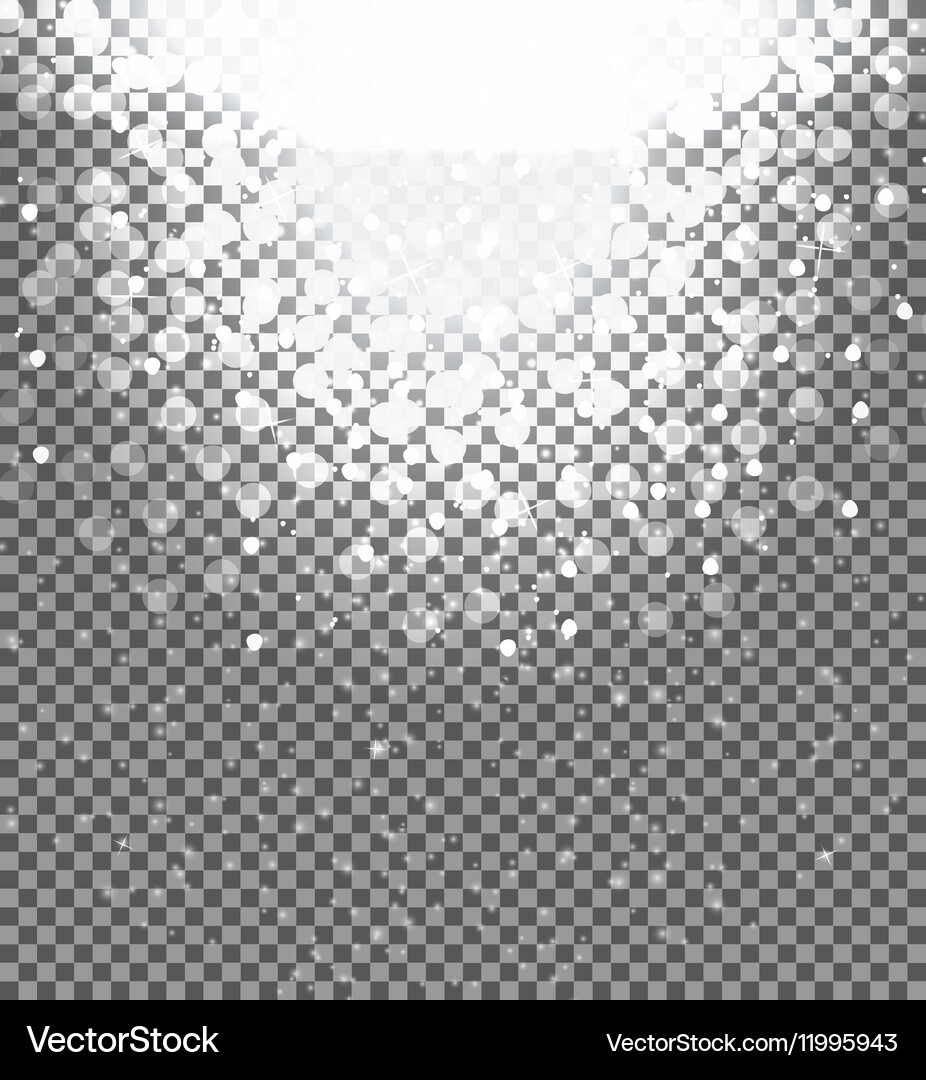 Snow on transparent background abstract christmas Vector Image