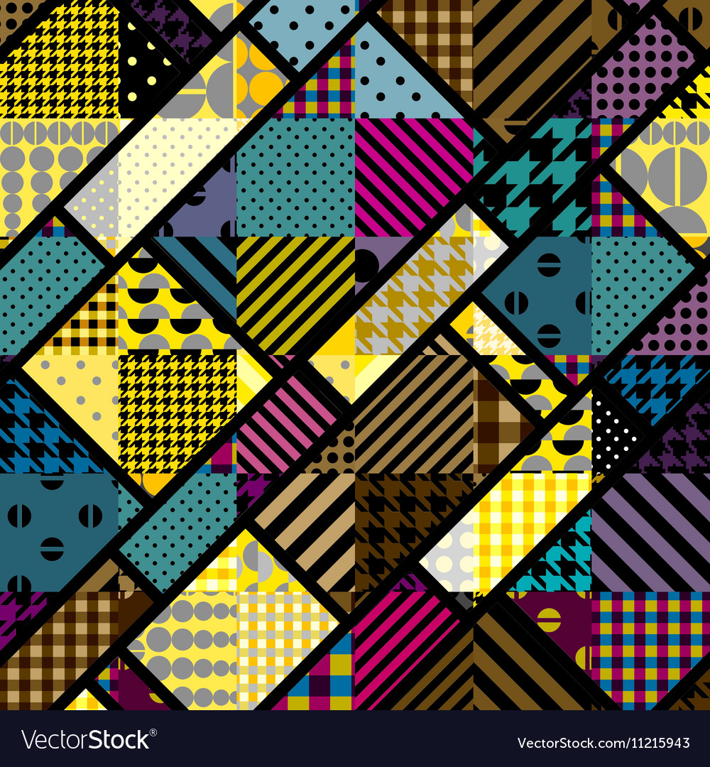 Yellow patchwork pattern Royalty Free Vector Image
