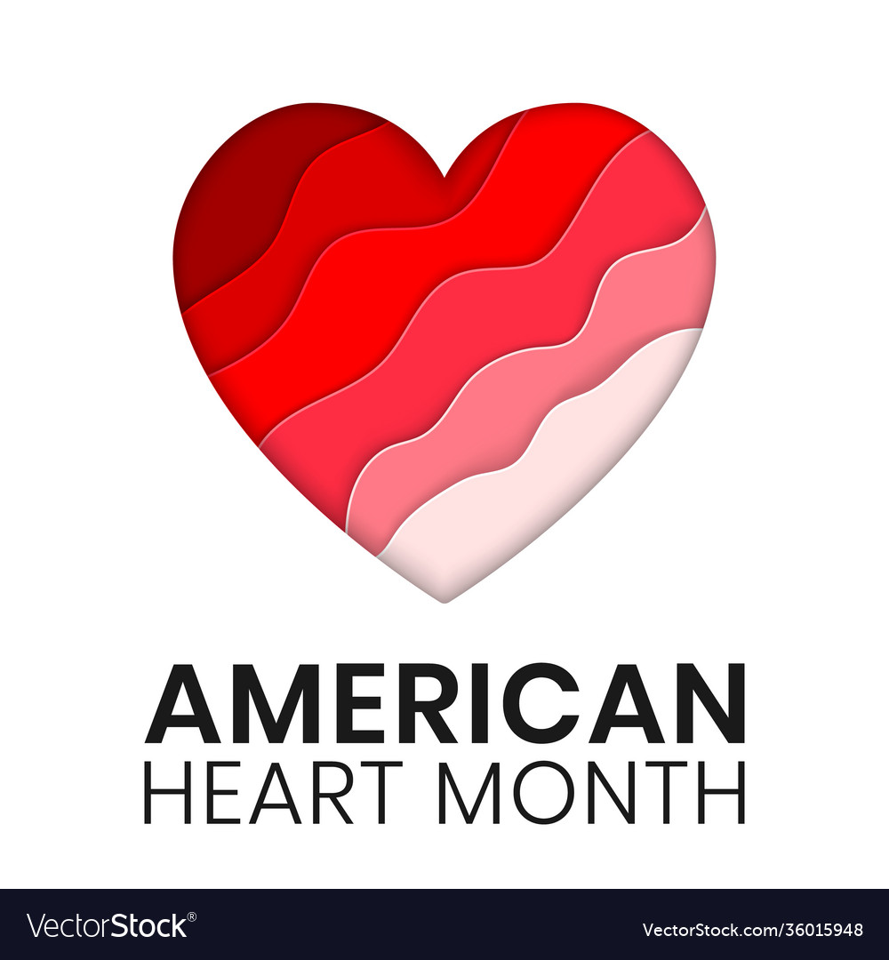 American Heart Month Banner Design Template Vector Image
