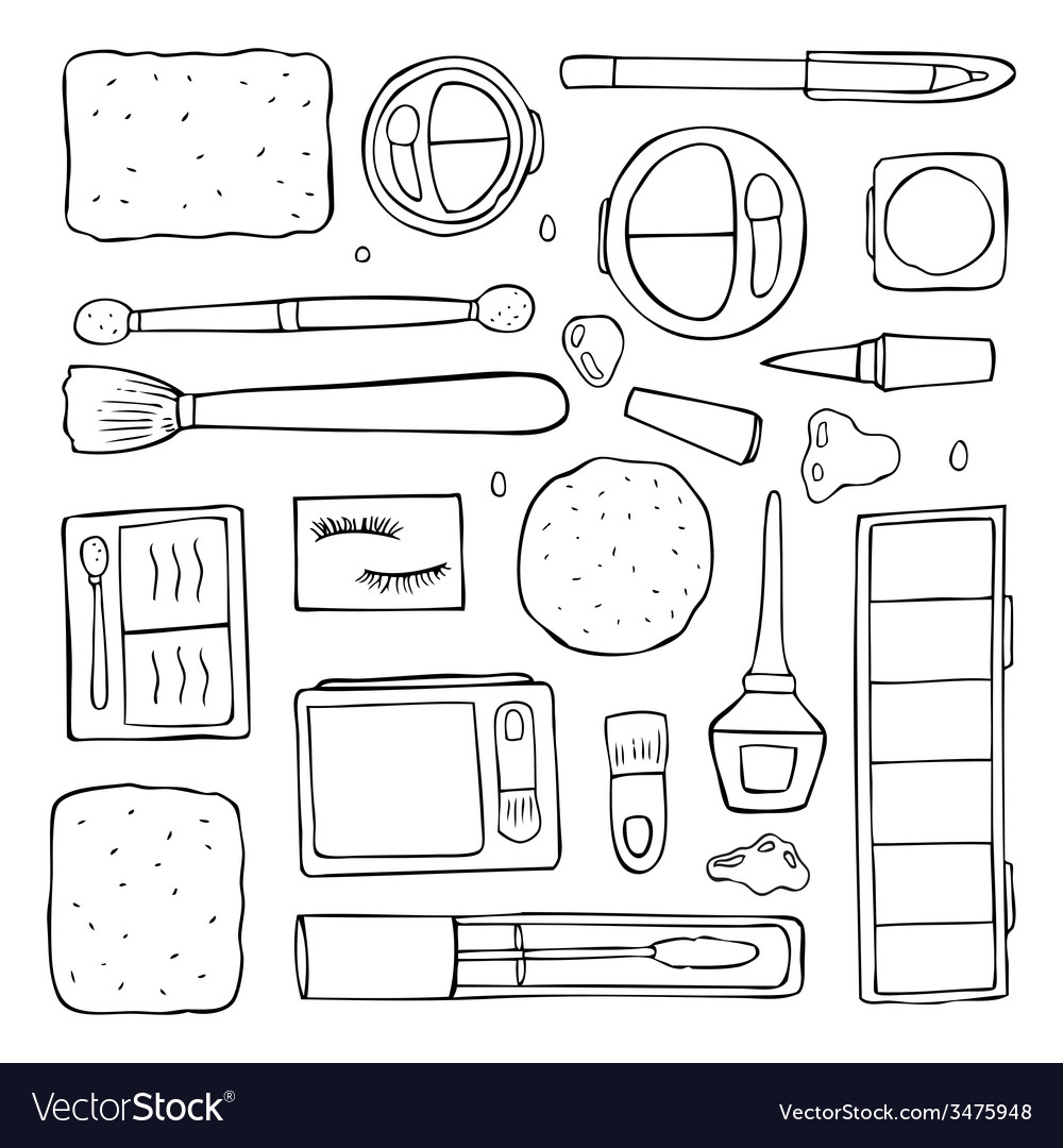 Cosmetics makeup set Royalty Free Vector Image