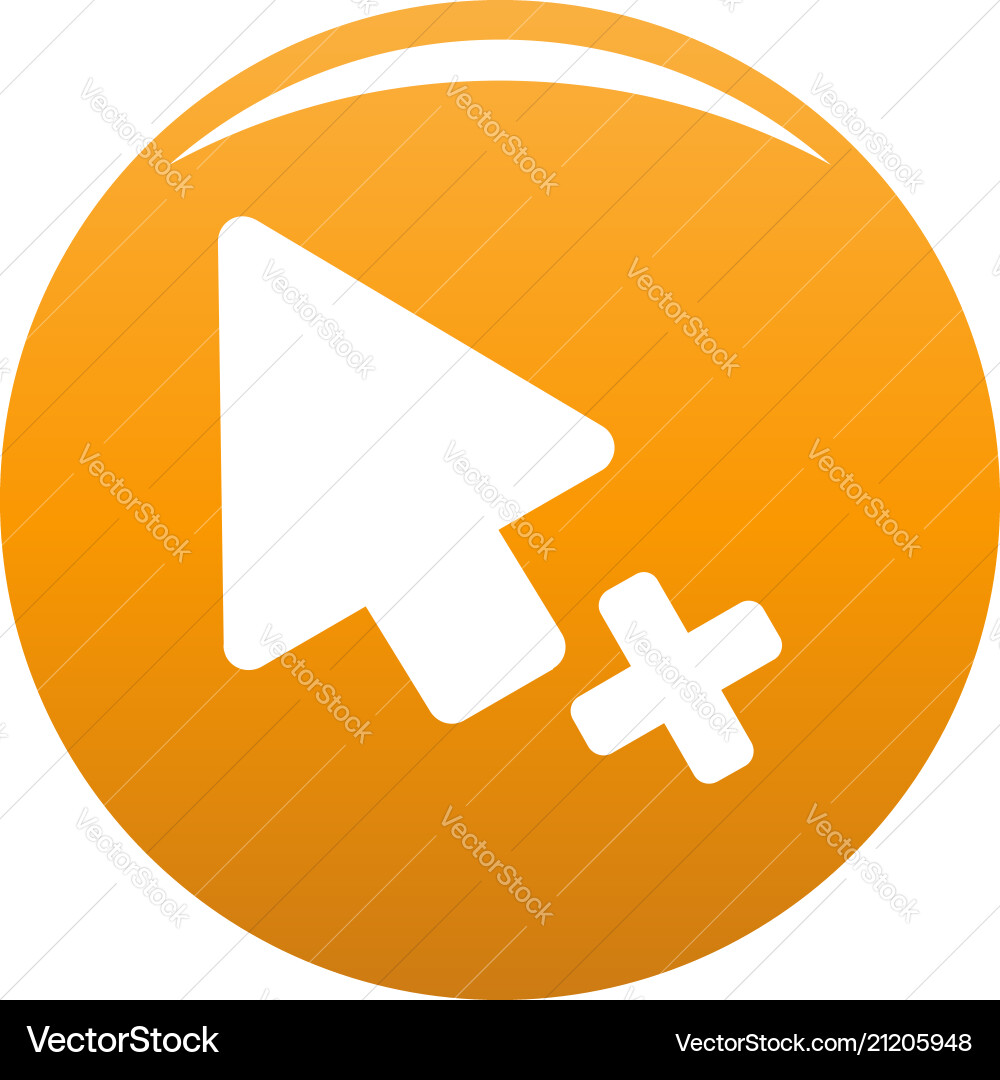 Cursor failure icon orange Royalty Free Vector Image