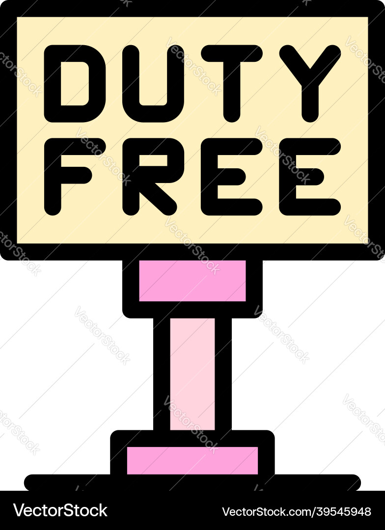 Duty free board icon color outline Royalty Free Vector Image