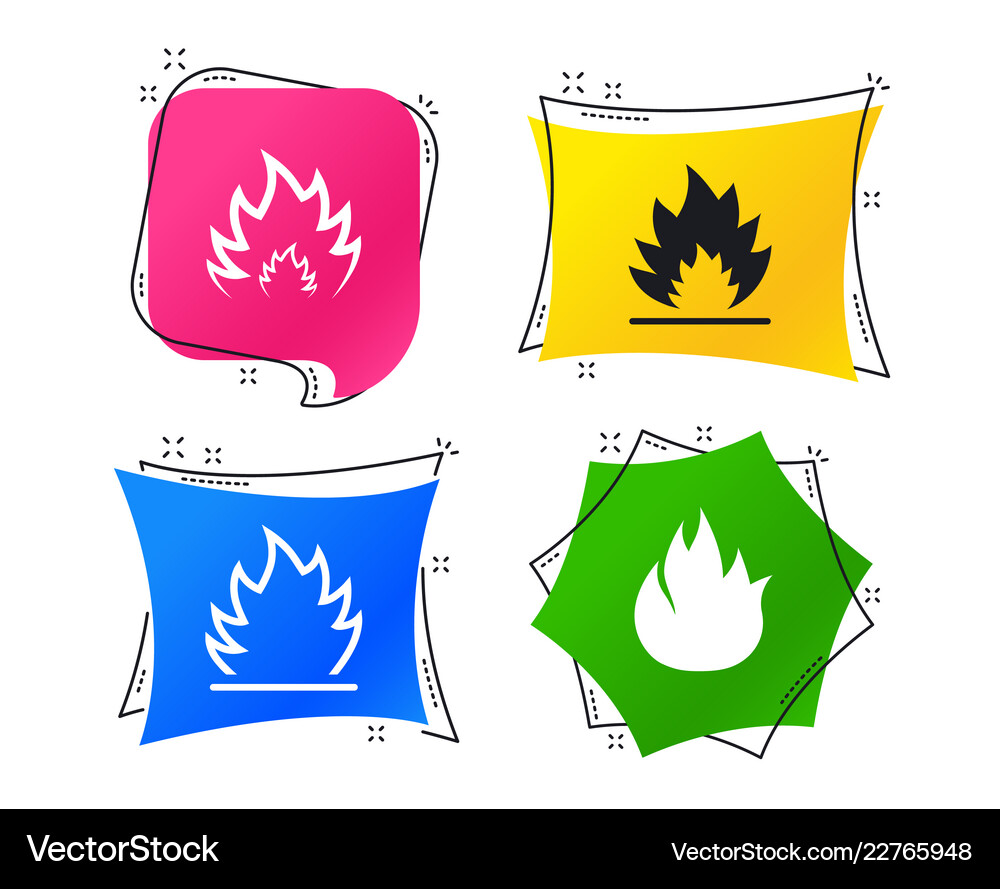 Fire flame icons heat signs Royalty Free Vector Image