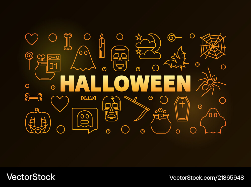 Halloween horizontal holiday yellow line Vector Image