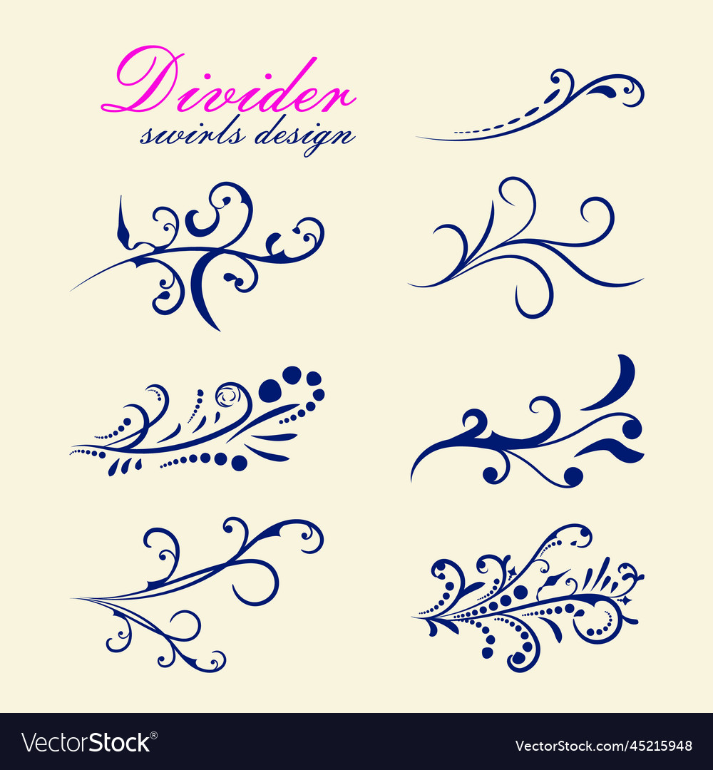 Hand drawn calligraphic royal swirls Royalty Free Vector