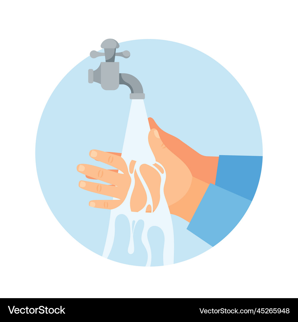 Hands washing icon hygiene procedure graphic Vector Image