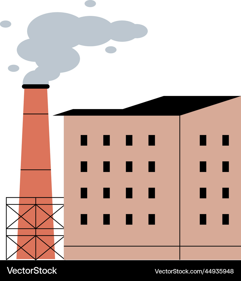 Industry factory with smoking chimney Royalty Free Vector