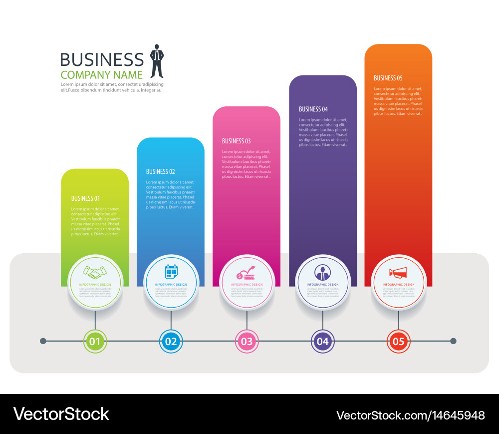 Infographic 5 tab design and marketing template Vector Image