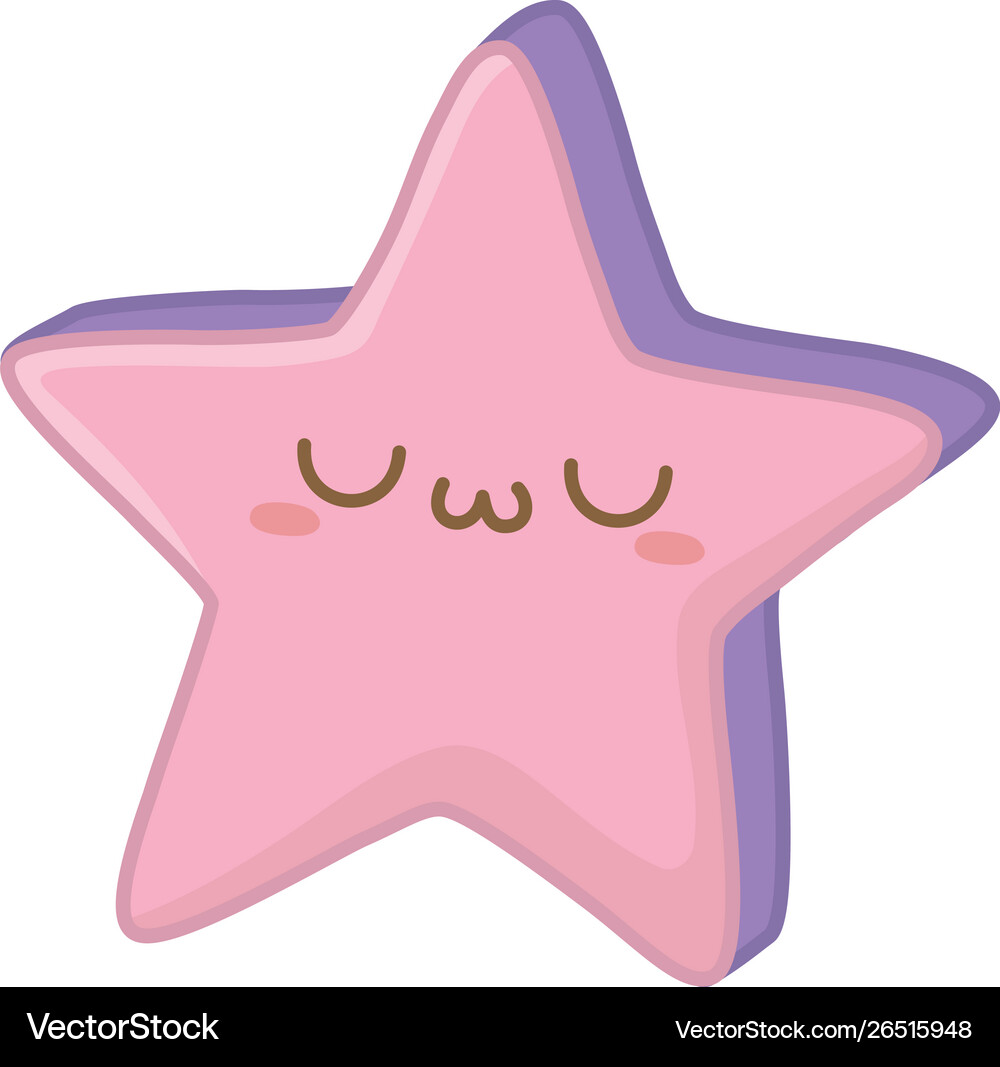 Kawaii star cartoon design Royalty Free Vector Image