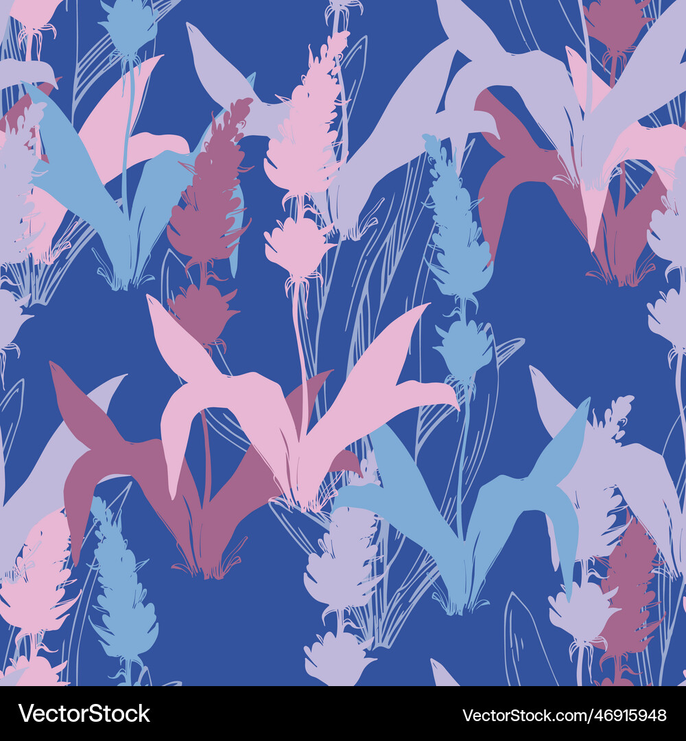 Lavender seamless pattern Royalty Free Vector Image