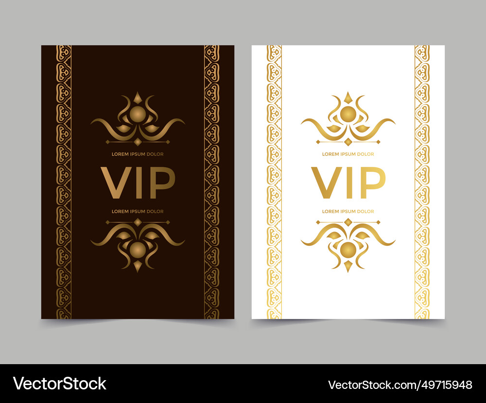 Luxury dark vip card in ornament texture Vector Image