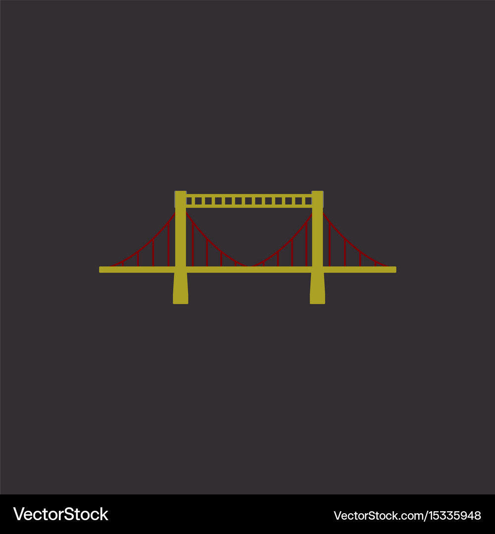 Metal cable suspension bridge modern bridge Vector Image