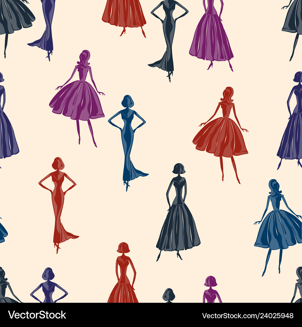 Pattern of the elegant women Royalty Free Vector Image