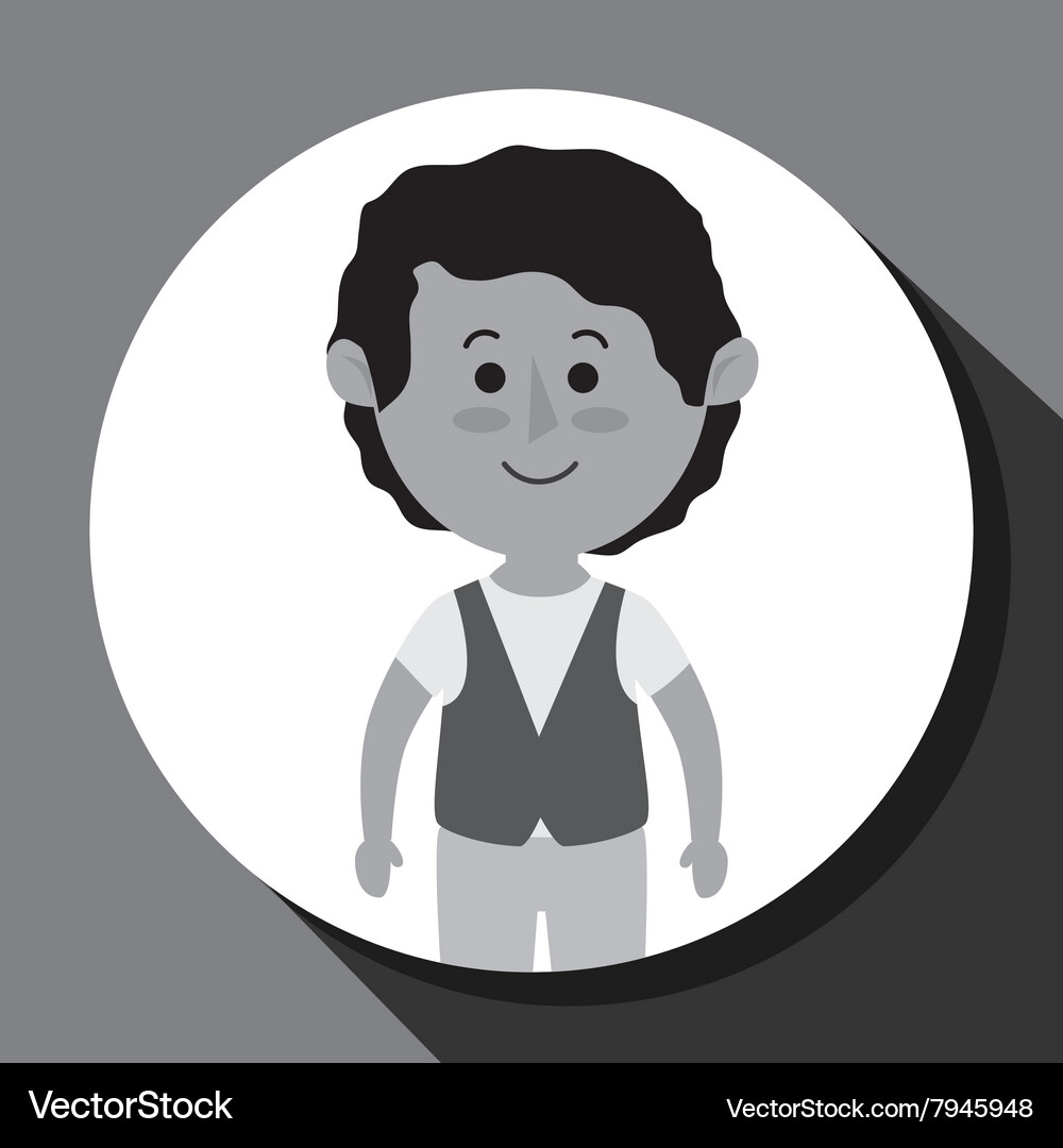 People cartoon gray and white Royalty Free Vector Image
