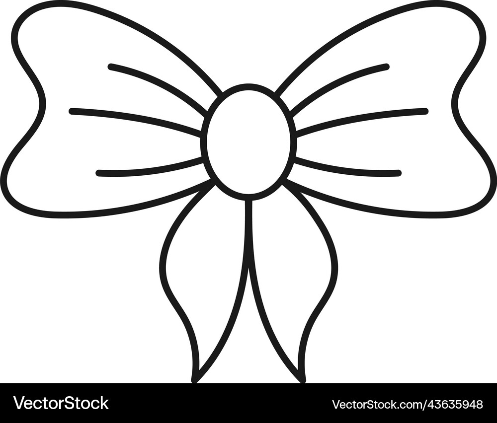Ribbon bow line art icon design template Vector Image