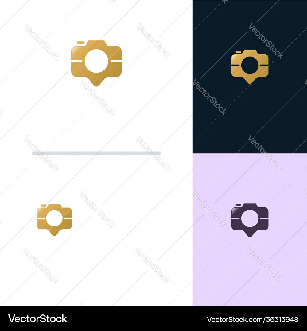 Set photography point logo designs lens Royalty Free Vector