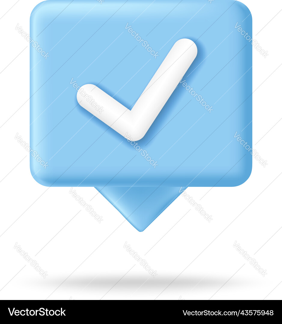 Speech bubble 3d icon message concept realistic Vector Image