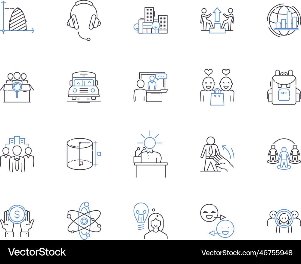 Workshops and sessions outline icons collection Vector Image