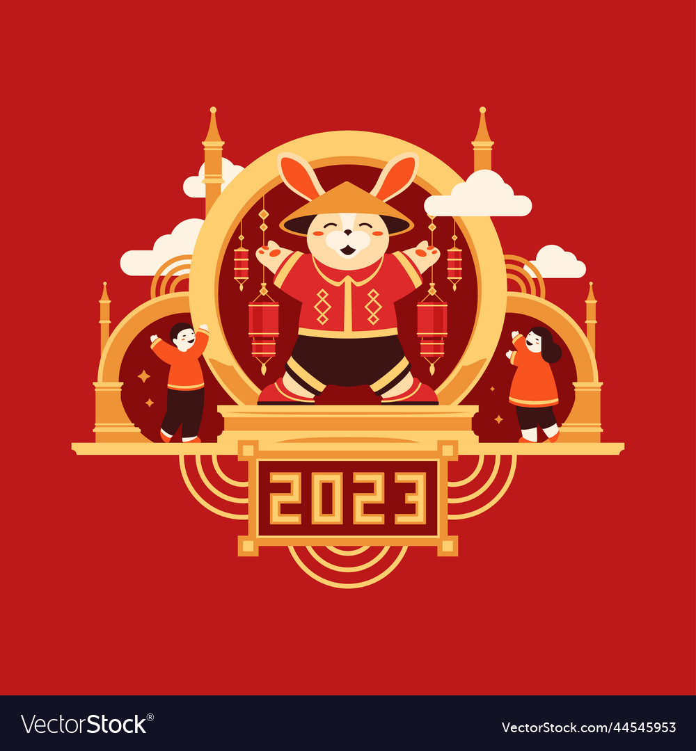 2023 chinese new year of rabbit greeting card Vector Image