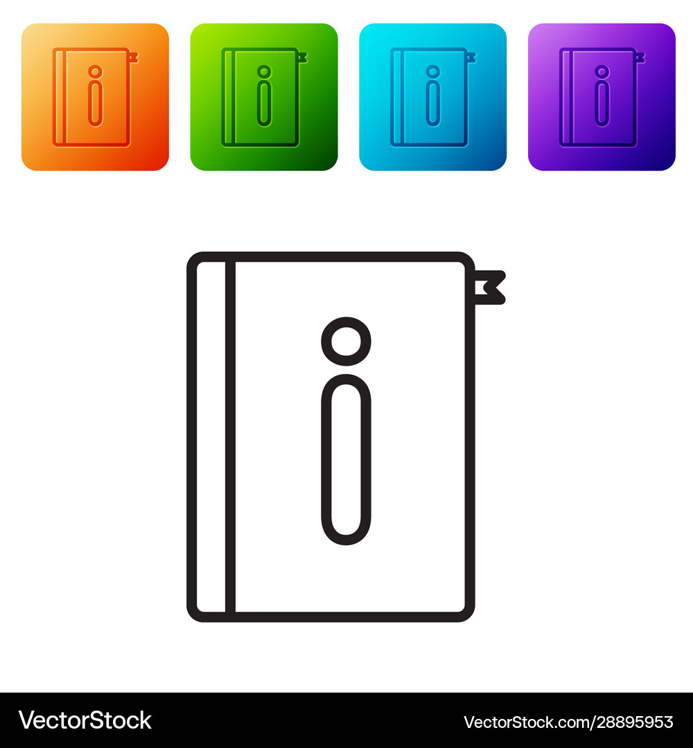 Black line user manual icon isolated on white Vector Image