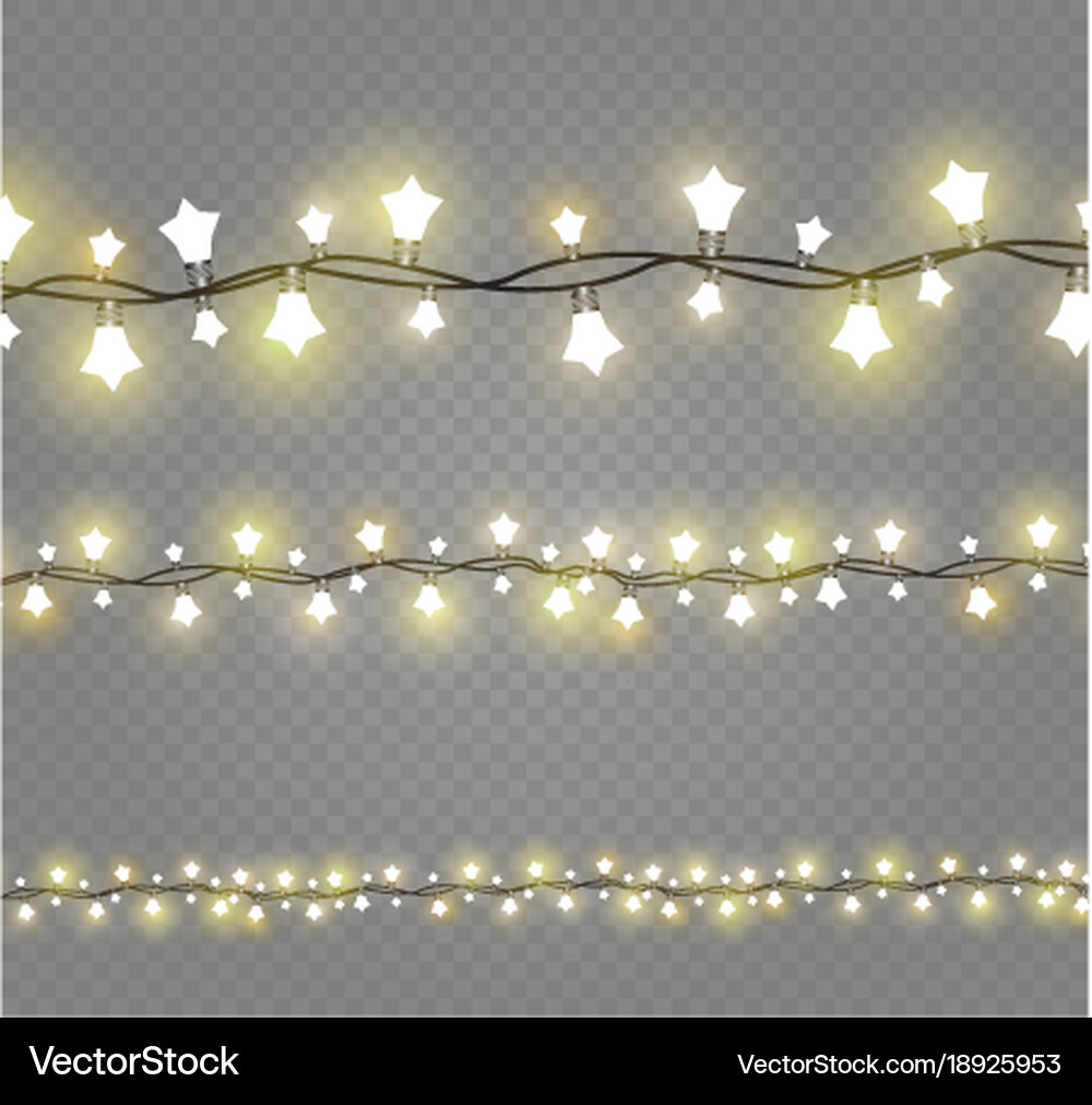 Christmas lights isolated on transparent Vector Image