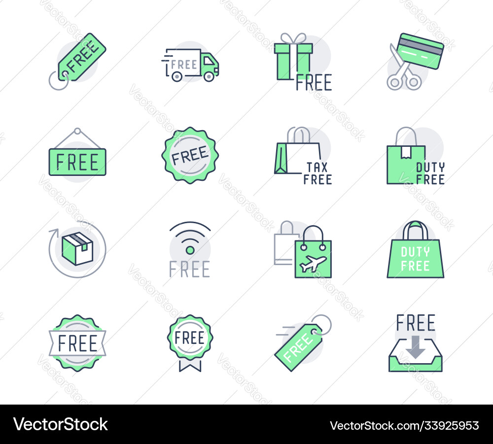 Free label line icons Royalty Free Vector Image