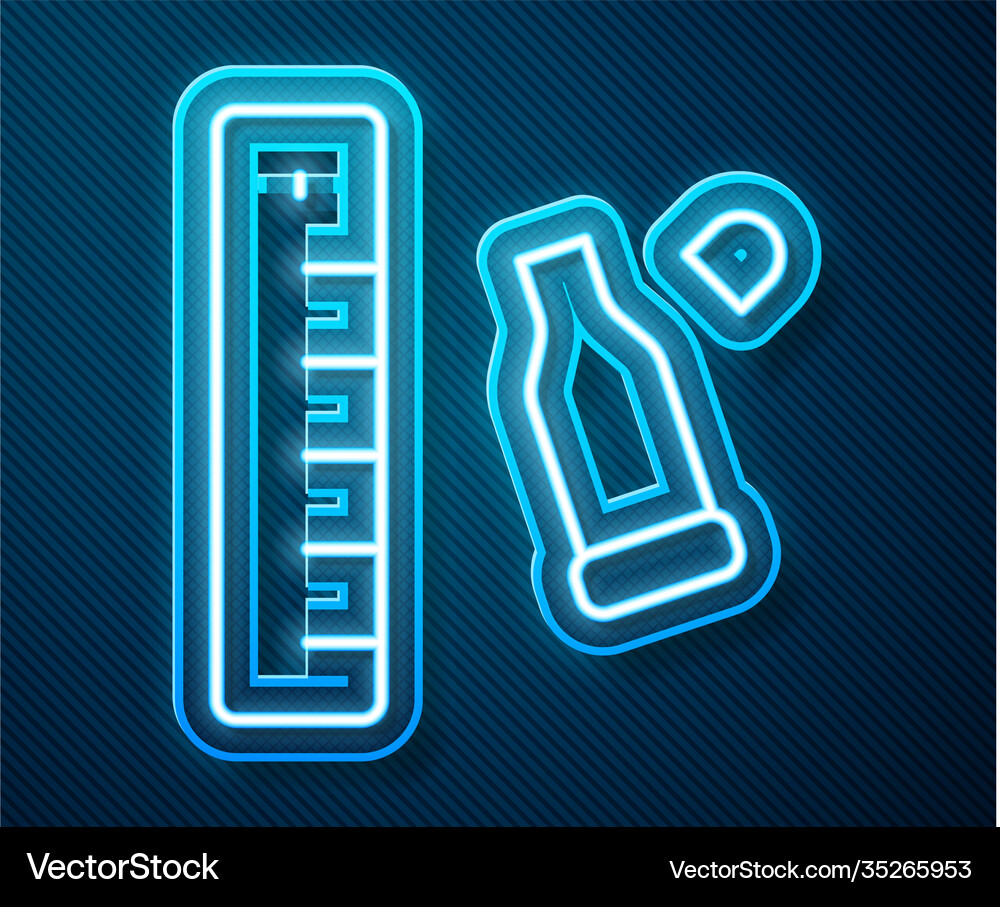Glowing neon line bullet casing as a piece Vector Image