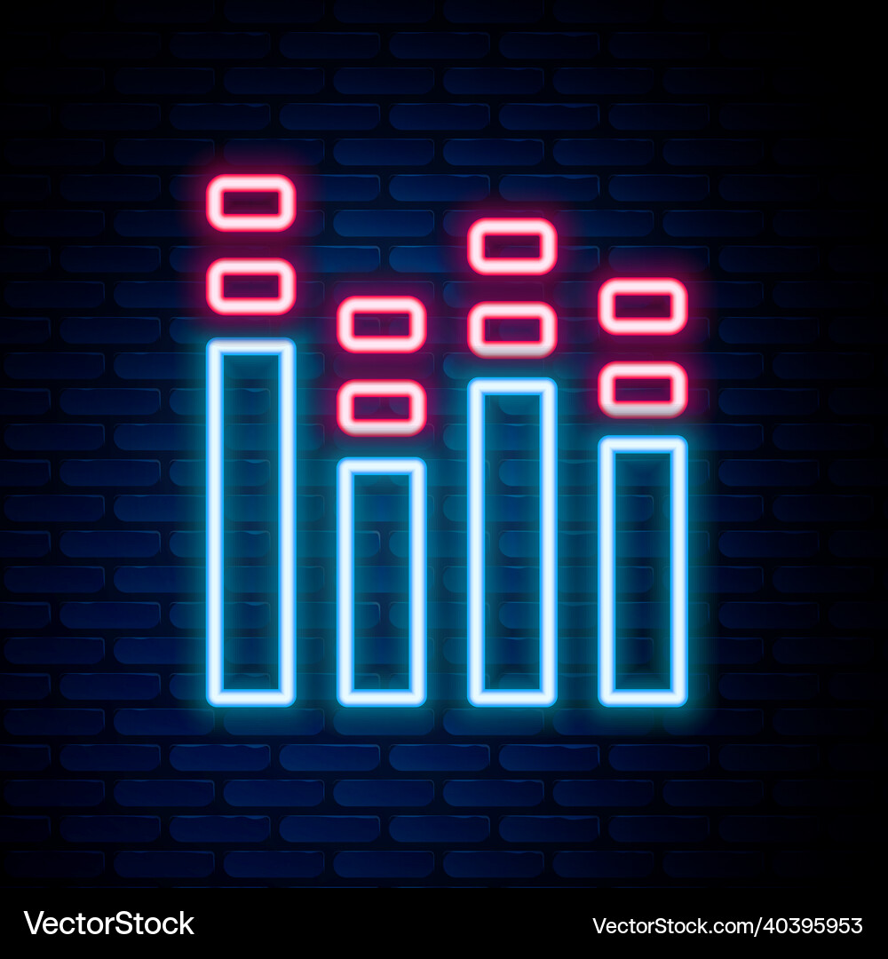 Glowing neon line music equalizer icon isolated Vector Image