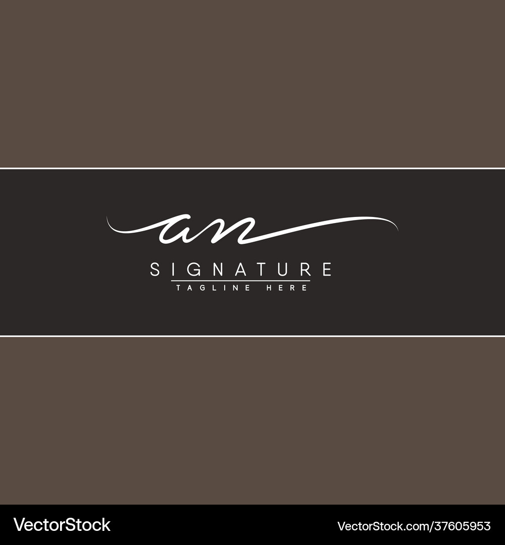 Initial letter an logo - handwritten signature Vector Image