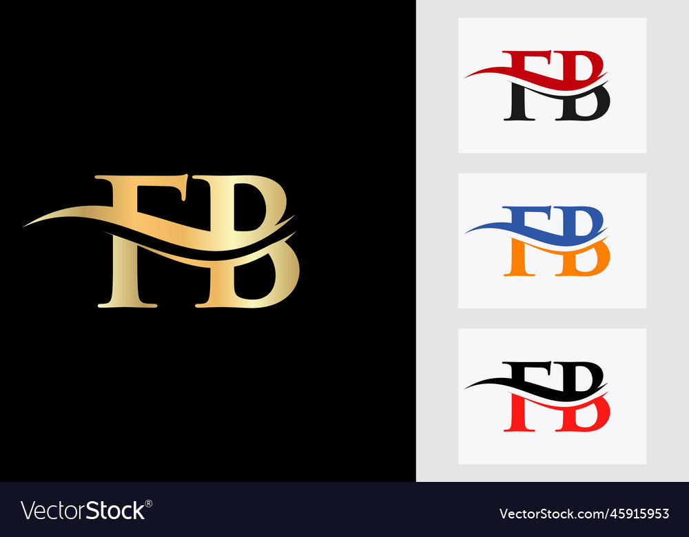 Initial monogram letter fb logo design fb Vector Image