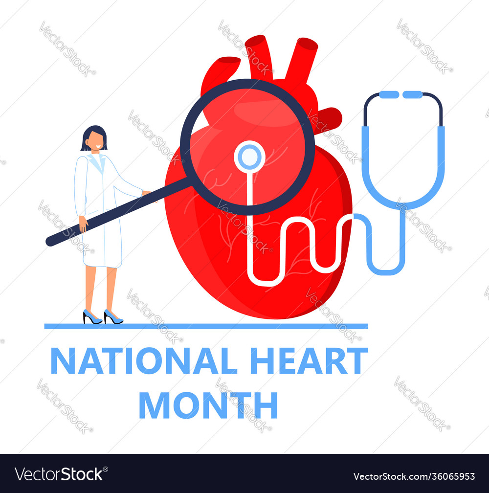 National Heart Month Concept Heart Royalty Free Vector Image