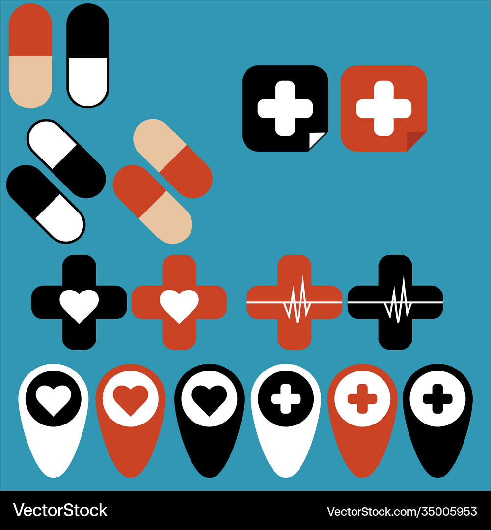 Set medical icons for web design Royalty Free Vector Image