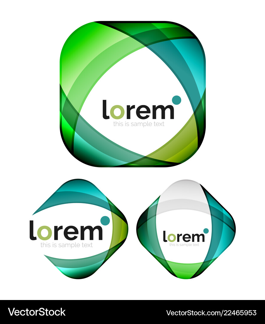 Set of geometric shape convergence logo design Vector Image