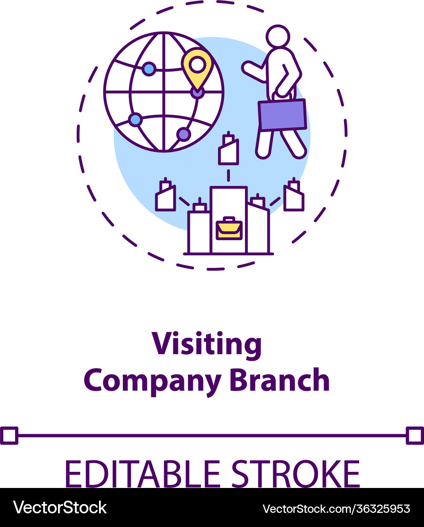 Visiting company branch concept icon Royalty Free Vector