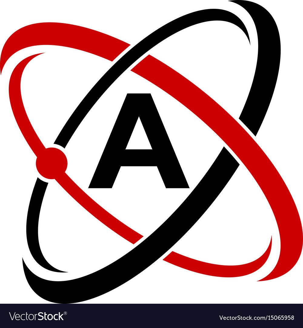 Atom technology initial Royalty Free Vector Image